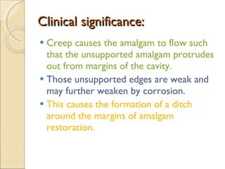 Strength and Creep of dental amalgam | PPT