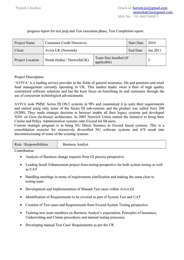 Prateek chauhan cv senior business analyst_csc | PDF