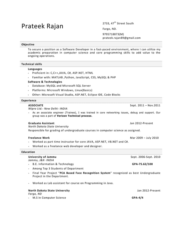Prateek Resume(Updated) | PDF