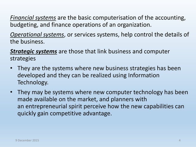 strategic information system | PPTX | Business | Business and Finance