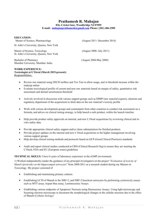 Prathamesh mahajan resume | DOC