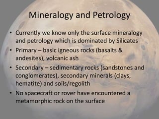 Geology of Mars Presentation | PPTX