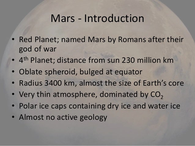 Geology of Mars Presentation