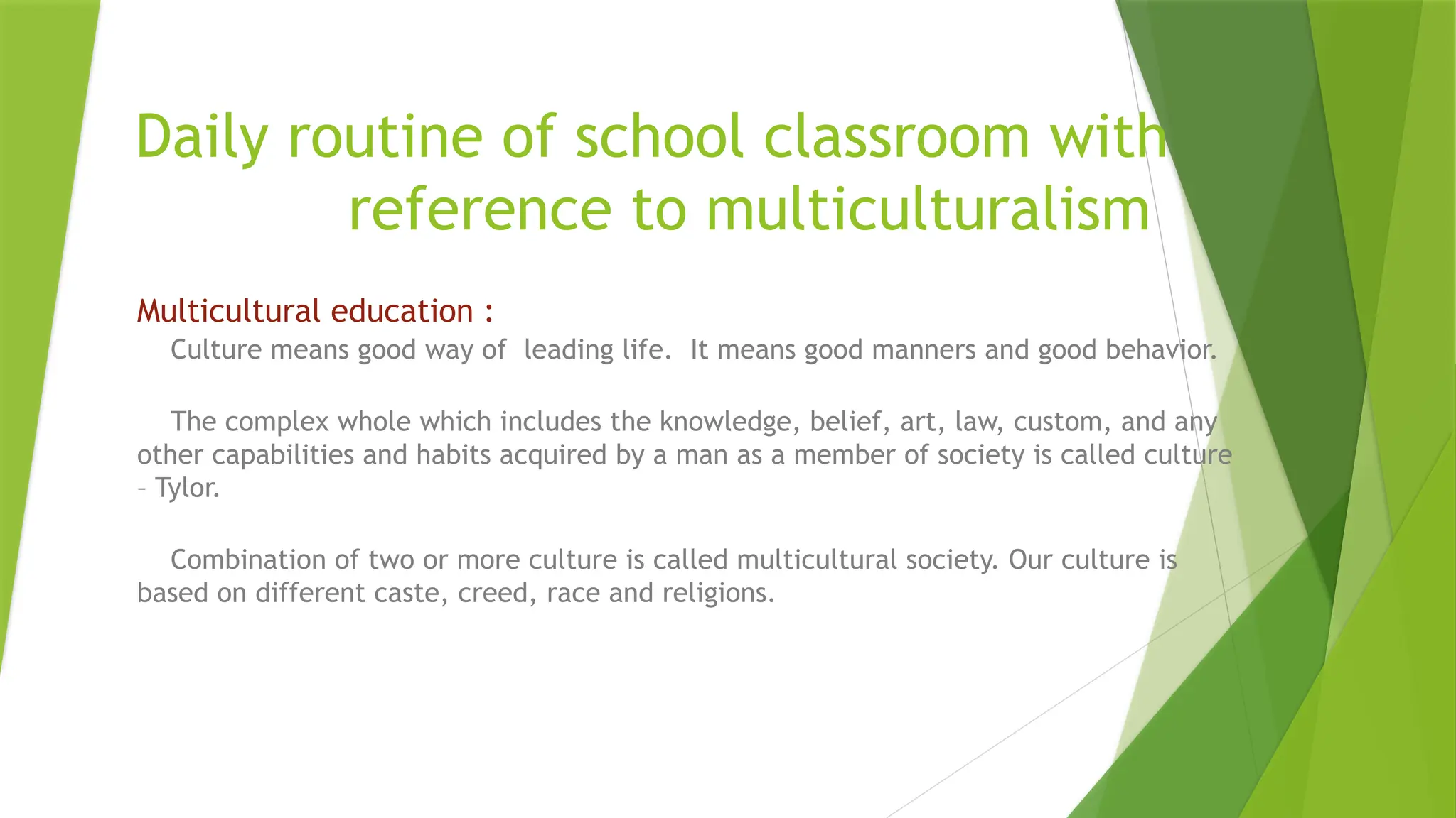 Multicultural approach in education - B.Ed