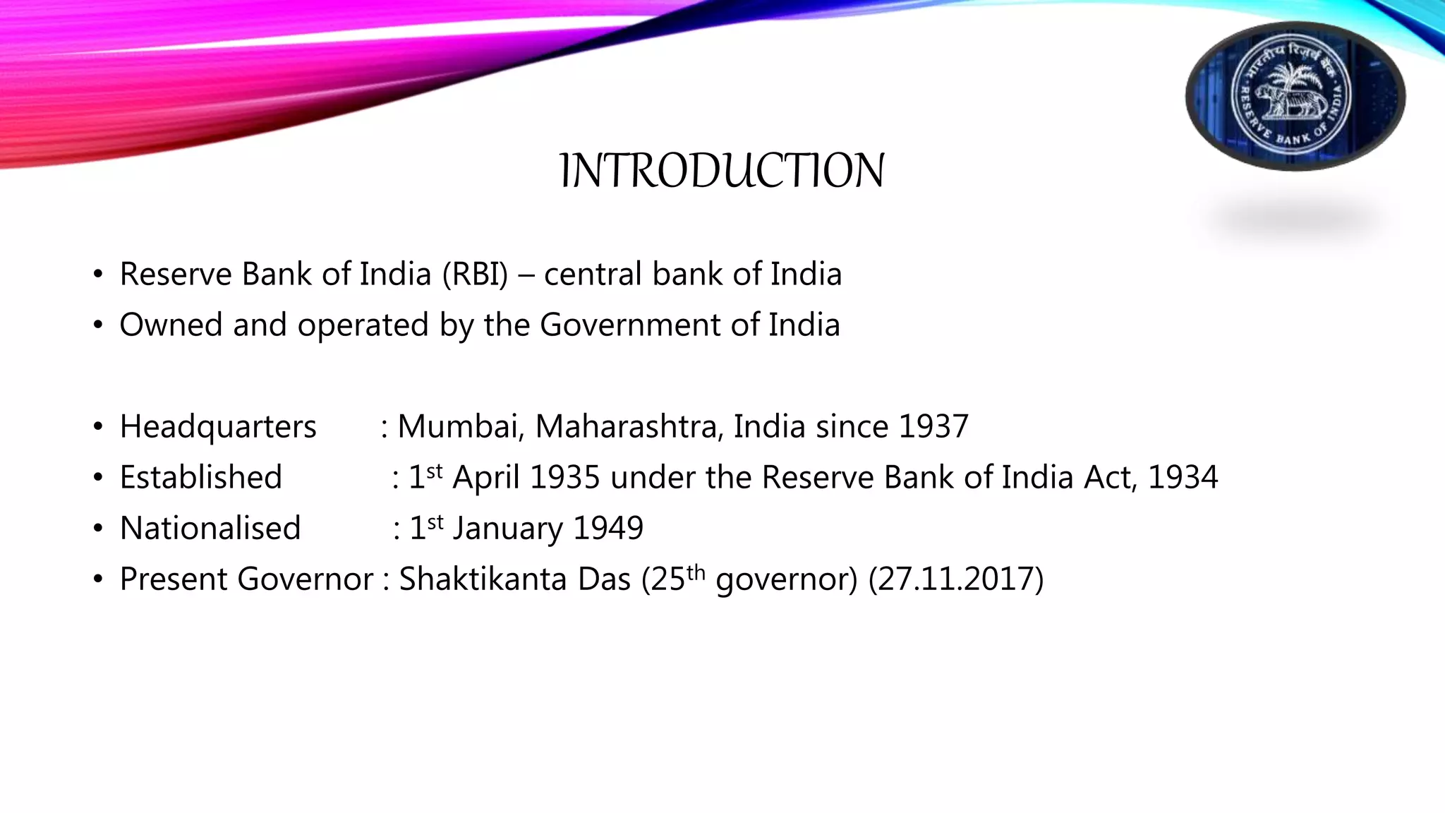 RESERVE BANK OF INDIA AND ITS FUNCTIONS BY P. SAI PRATHYUSHA | PPTX