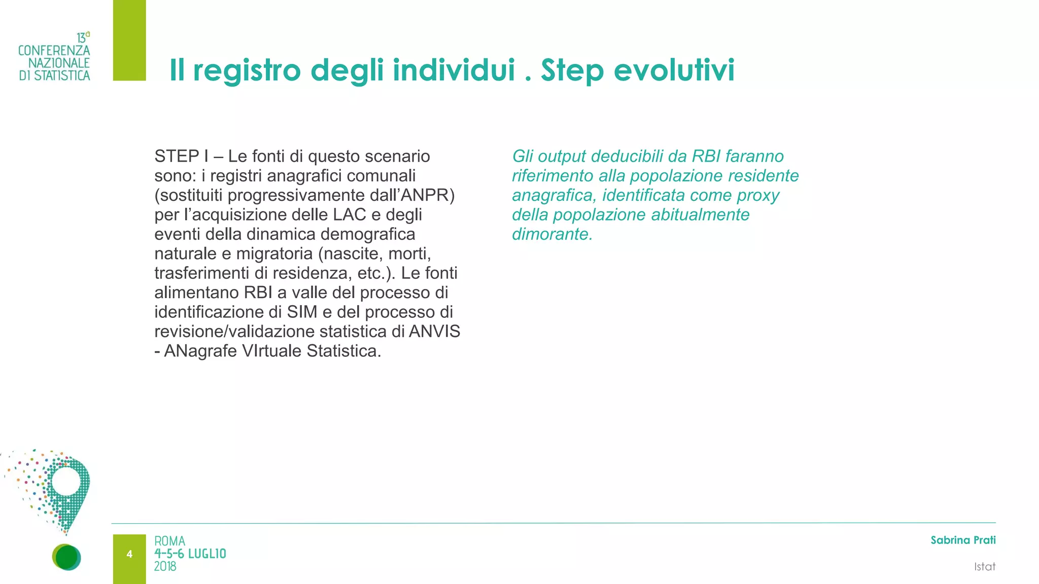 S. Prati, Il registro Base degli individui: le sfide tematiche | PDF