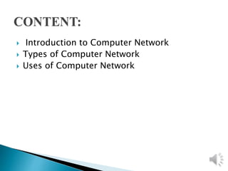 computer network | PPTX | Computer Networking | Computing