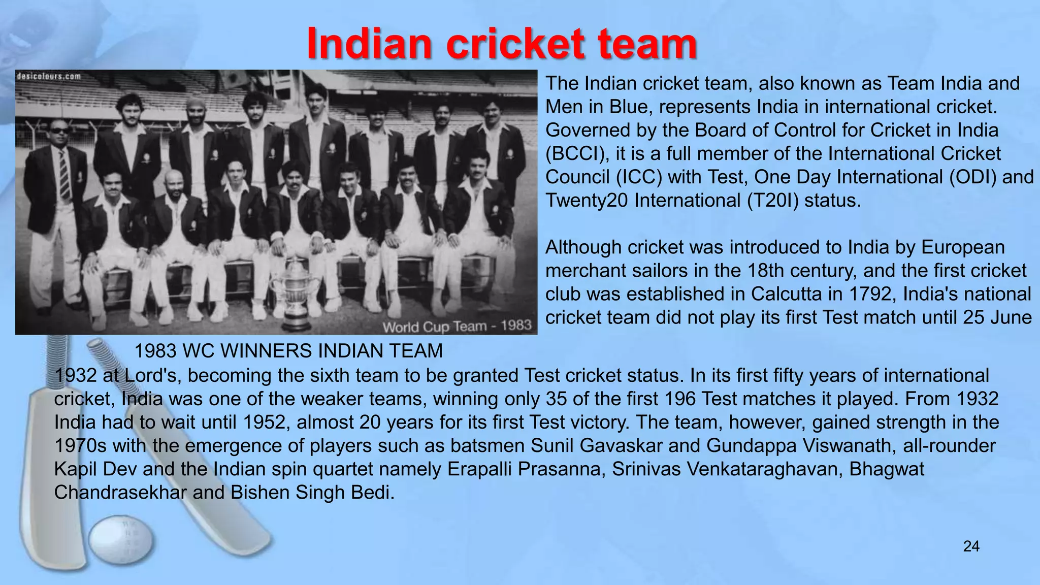 Introduction to the Game of Cricket | PDF