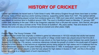 Introduction to the Game of Cricket | PDF