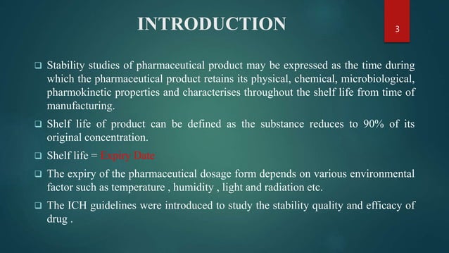 ICH Guideline for Drug Stability | PPT