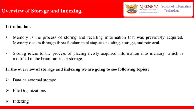 overview of storage and indexing BY-Pratik kadam | PPT