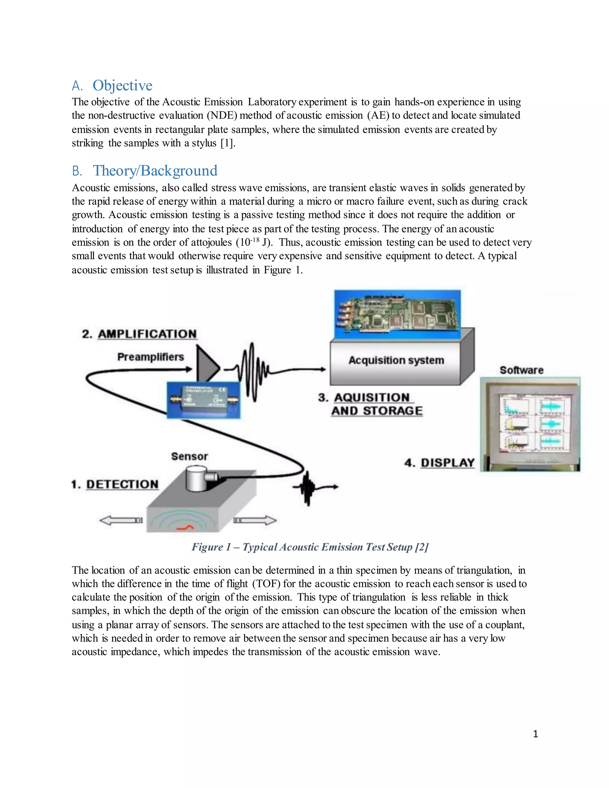 Acoustic Emission Laboratory experiment | DOCX