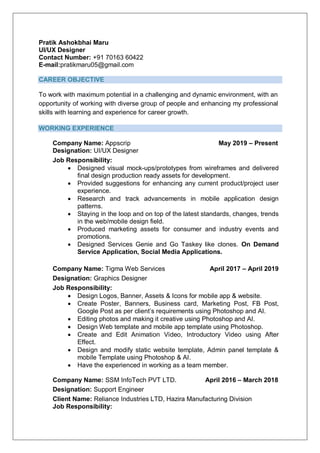 Resume - Pratik Maru | PDF