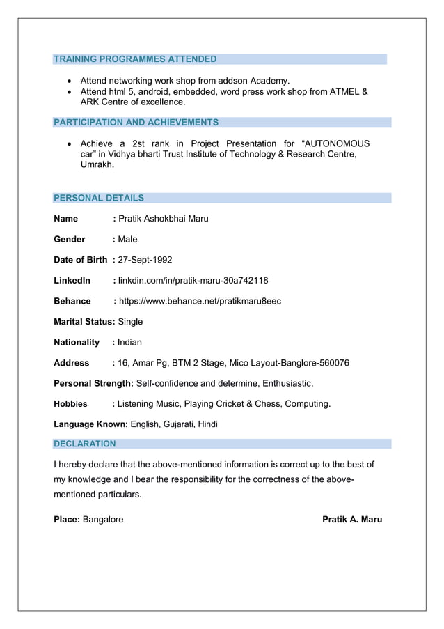 Resume - Pratik Maru | PDF