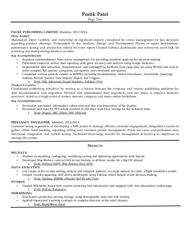 Pratik Patel Python Big Data Analyst