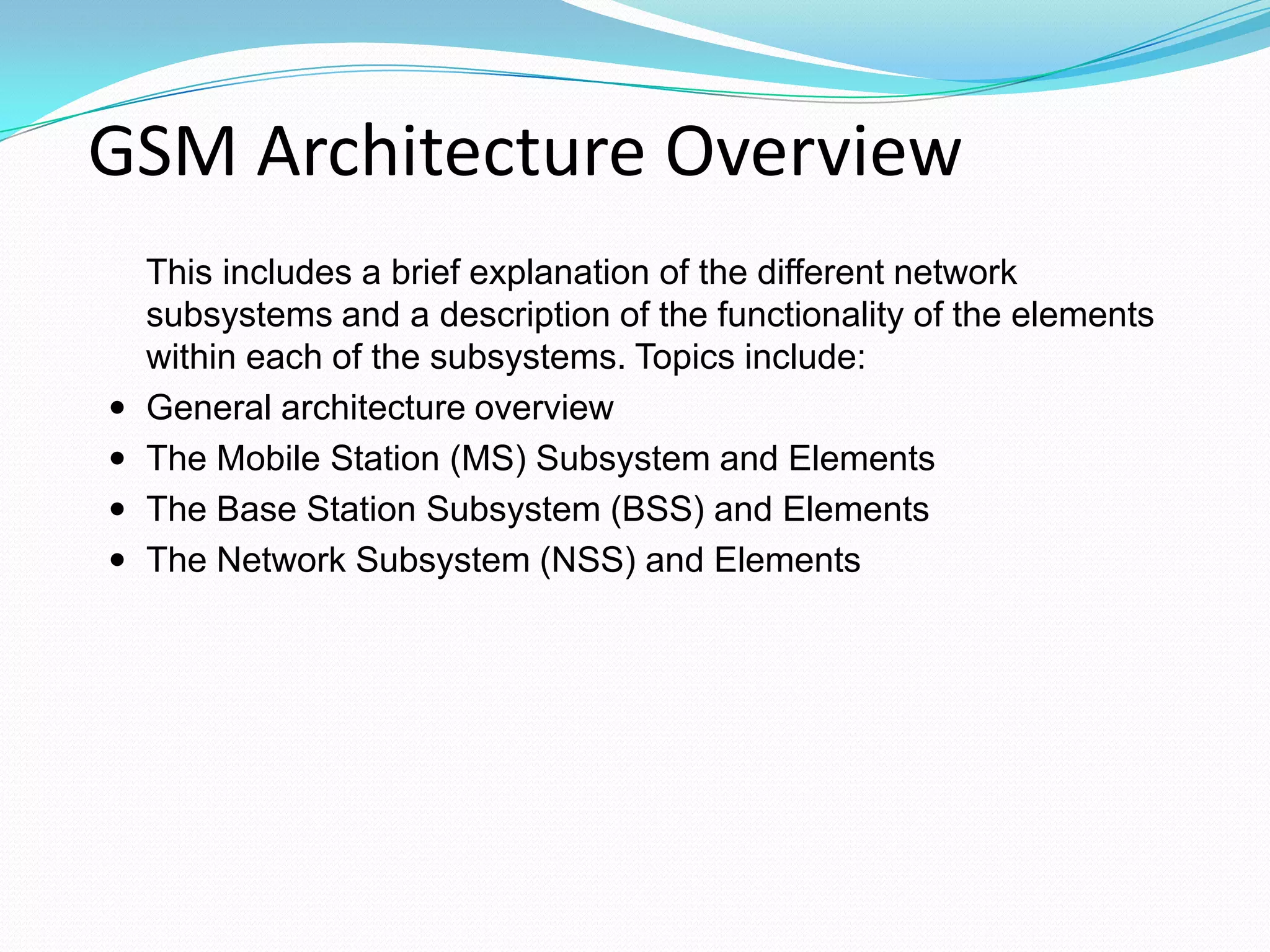 GSM Architecture | PPTX