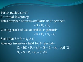 Mathematical model to Inventory Mnangement | PPT
