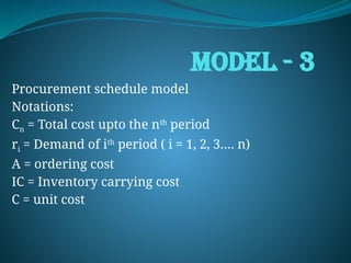 Mathematical model to Inventory Mnangement | PPT