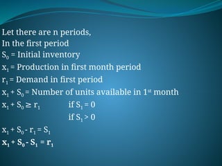 Mathematical model to Inventory Mnangement | PPT