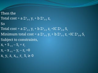 Mathematical model to Inventory Mnangement | PPT