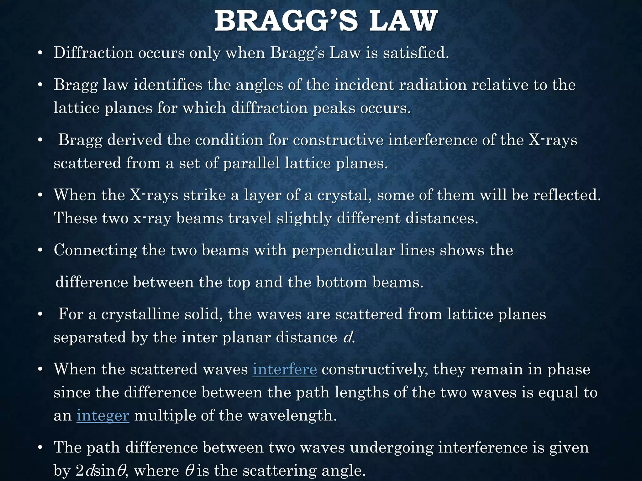 x-ray crystallography,bragg's law,different x-ray diffraction technique,laue photographic method ...
