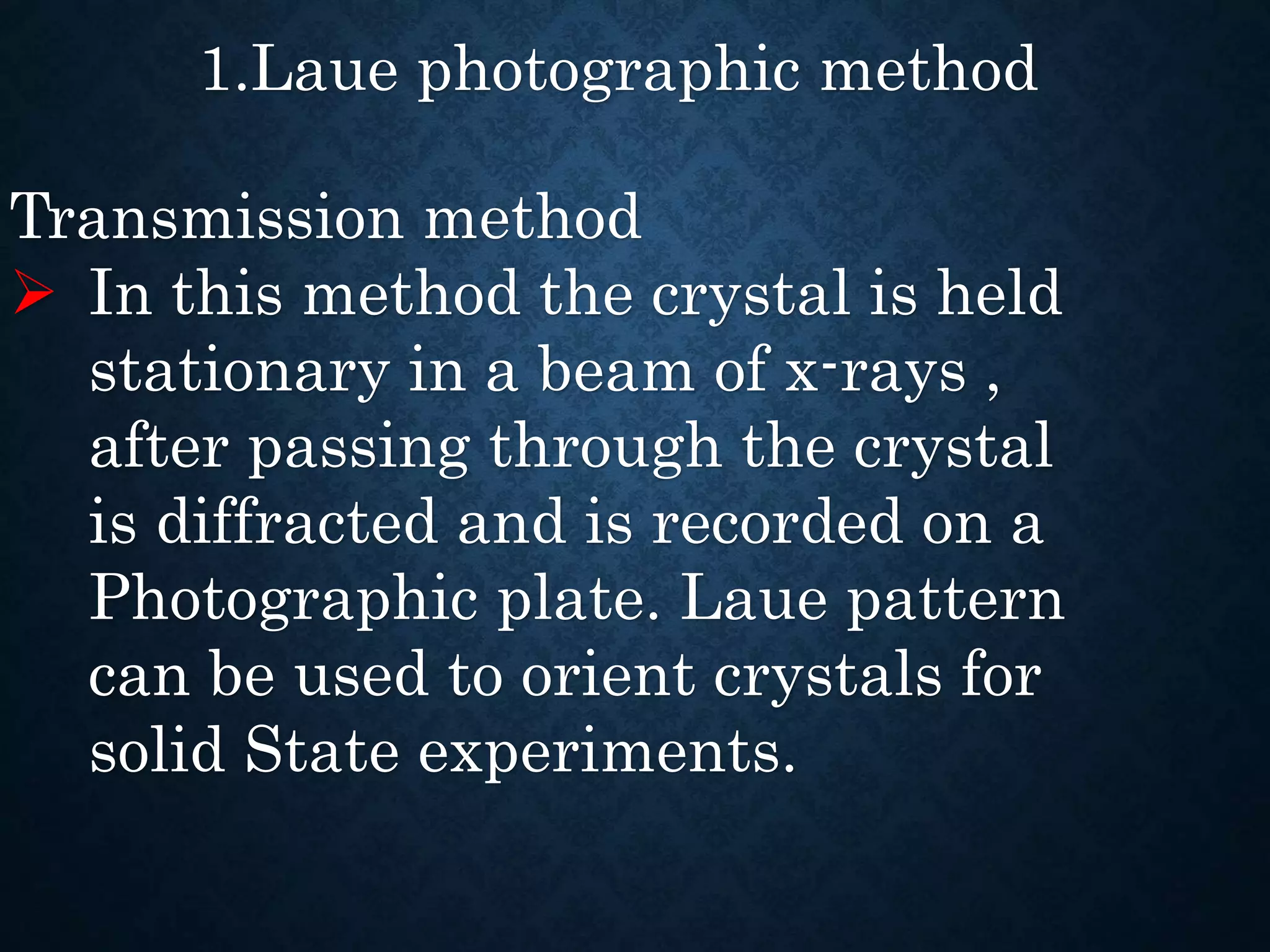 x-ray crystallography,bragg's law,different x-ray diffraction technique ...