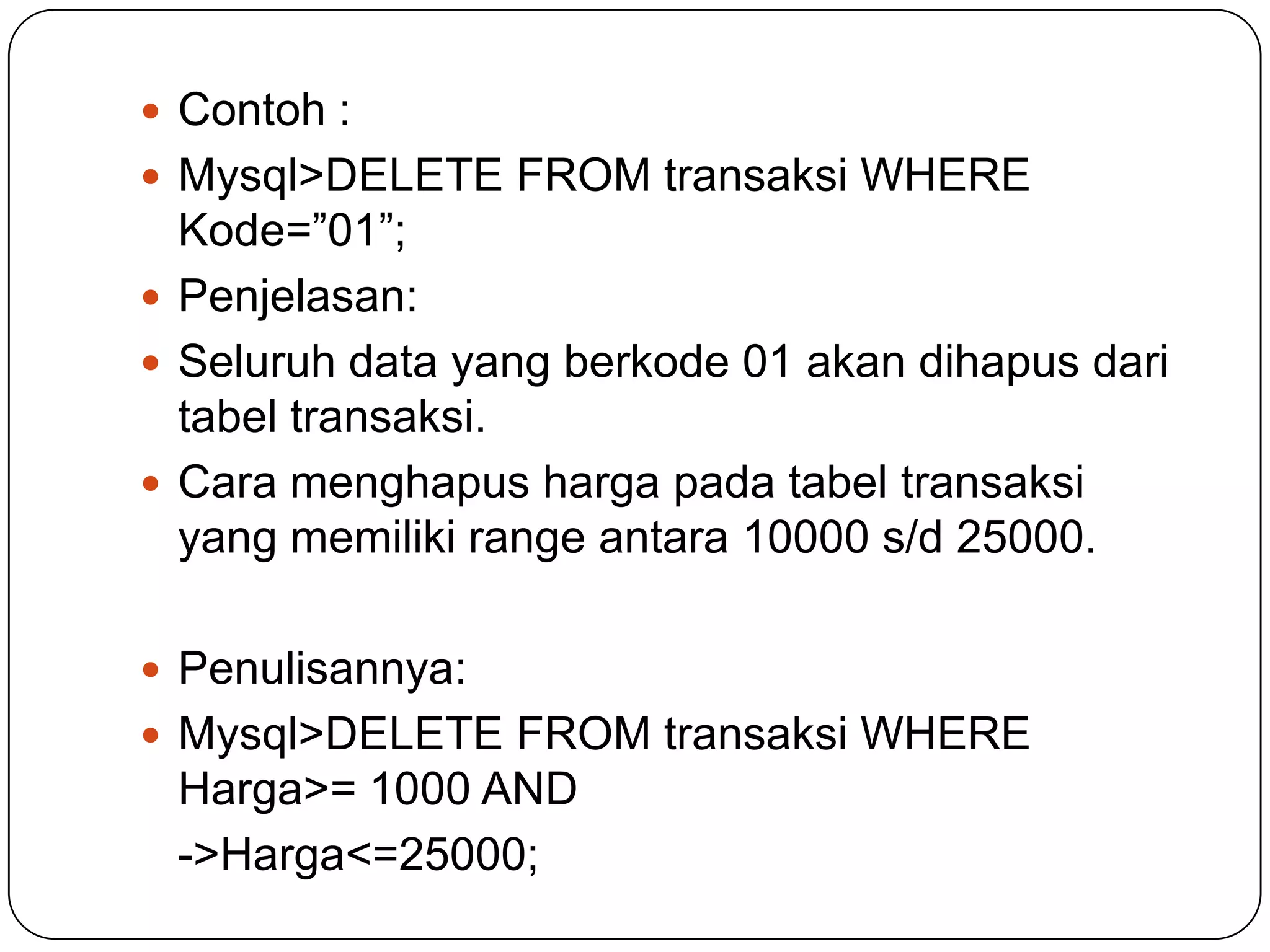 Pratikum sistem basis data 3 | PPT