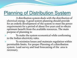 Planning & Designing of Distribution System | PPTX