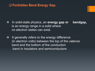 Energy band and energy gap by Pratimesh pathak | PPTX