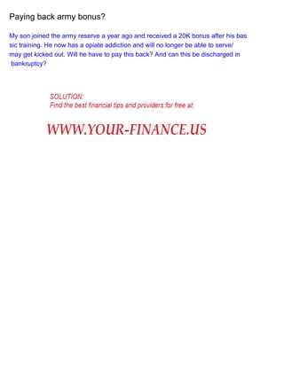 Paying back army bonus? | PDF