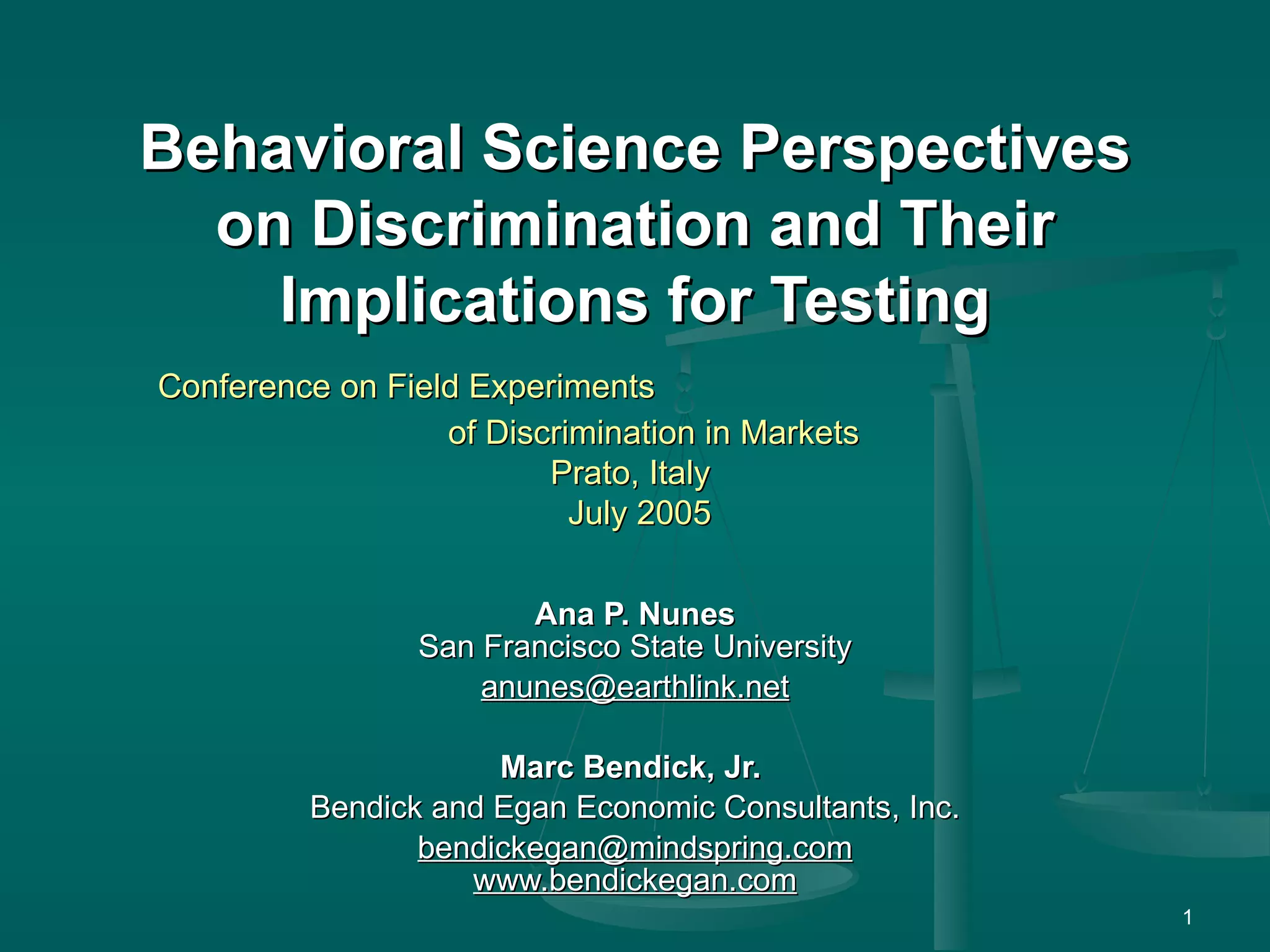 Testing for Employment Discrimination | PPT