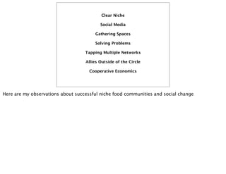 Niche Food Communities and Social Change | PPT