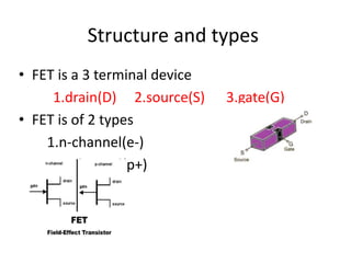 Field effect transistors and MOSFET's | PPTX