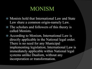 Relation b/w international law and Muncipal law | PPTX