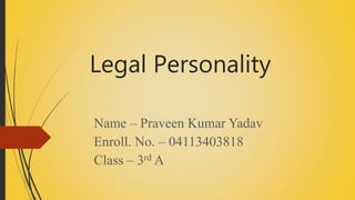 legal personality | PPTX