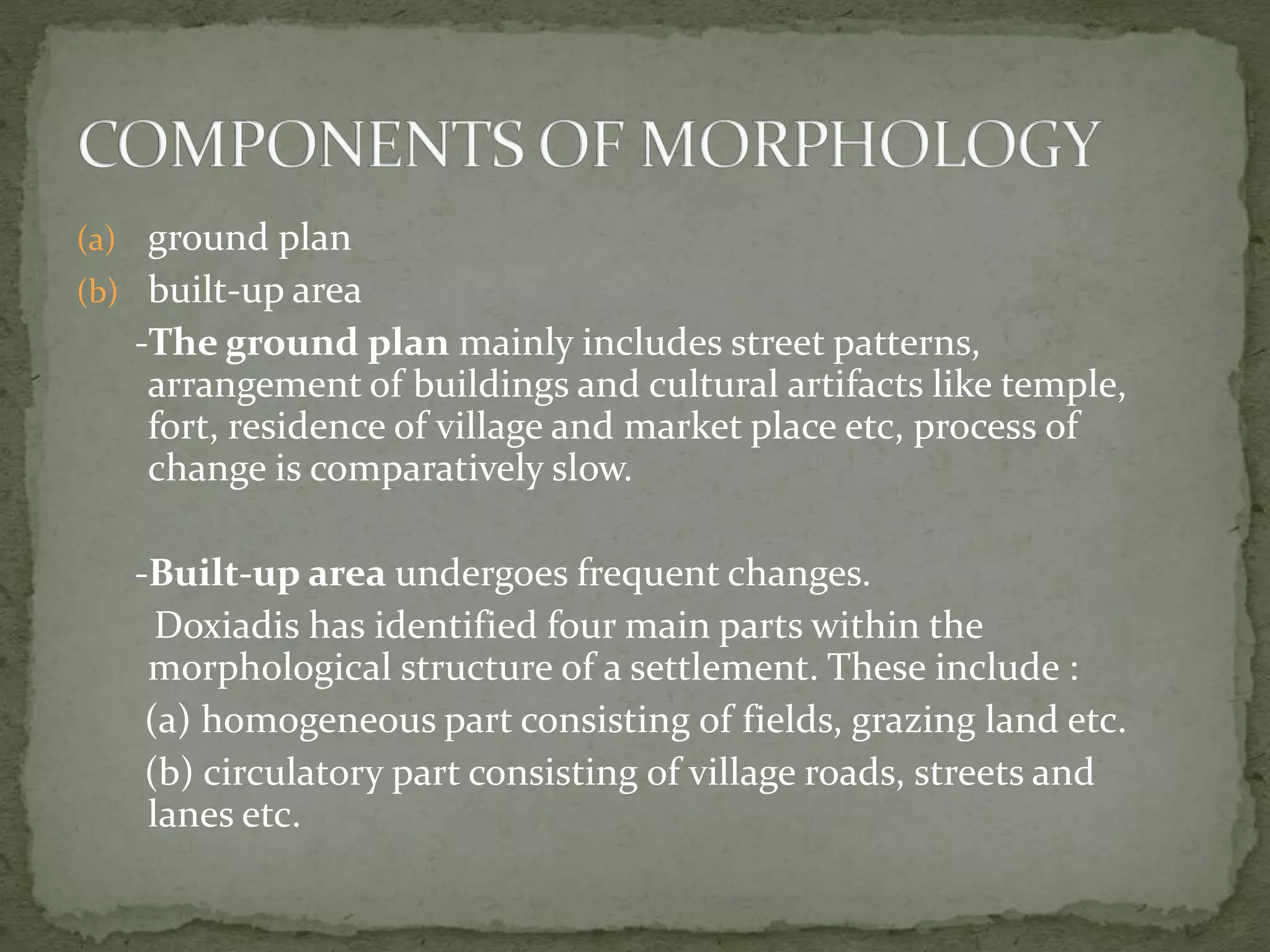 MORPHOLOGY OF RURAL SETTLEMENTS | PPTX