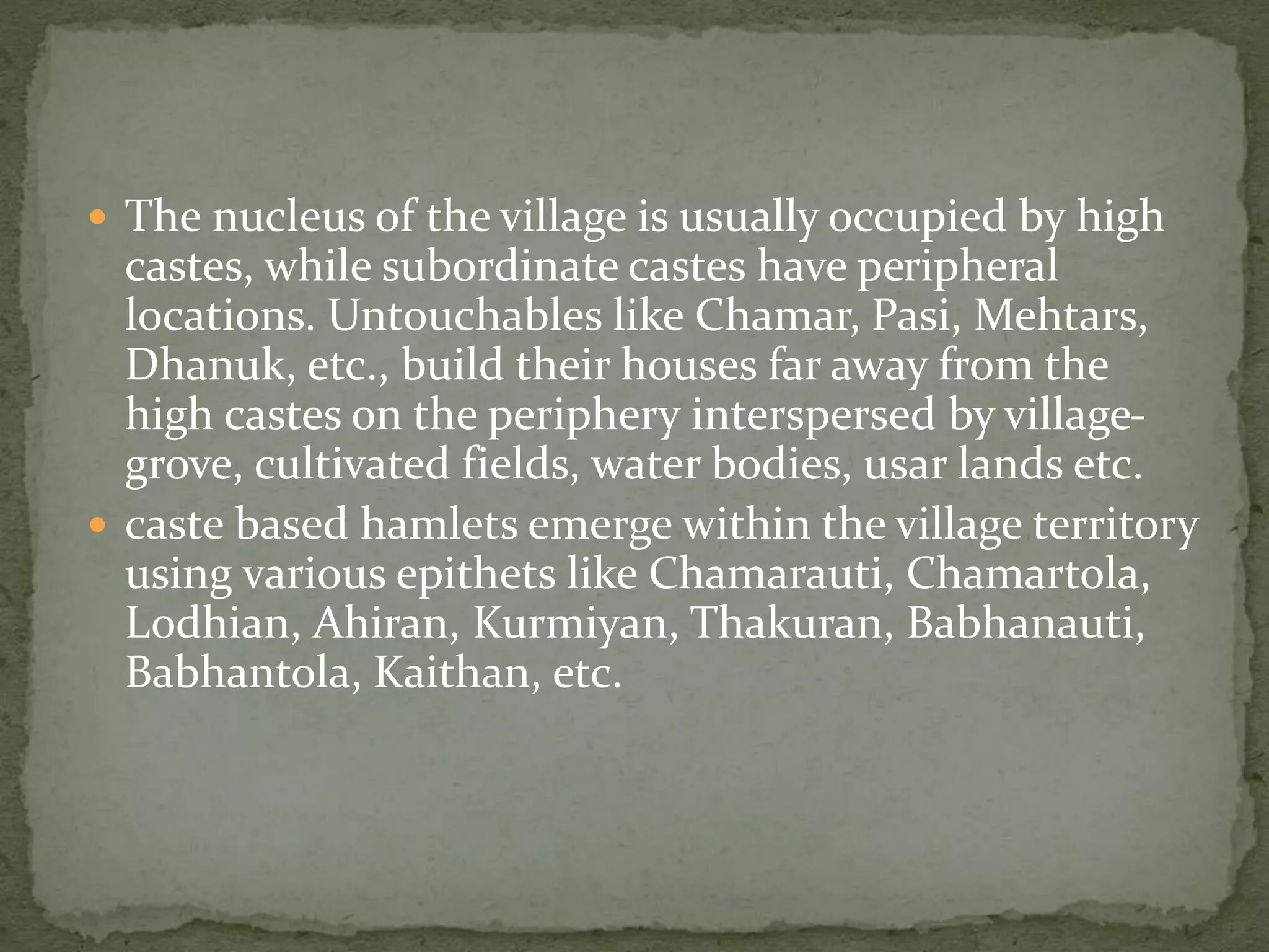 MORPHOLOGY OF RURAL SETTLEMENTS | PPTX