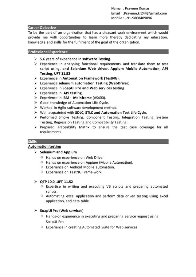 Praveen 5.4 year automation _manual_Appium_Selenium | DOCX | Web ...