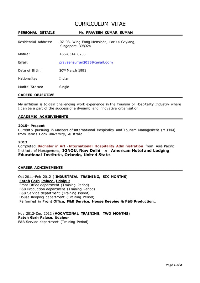 Praveen cv | DOCX