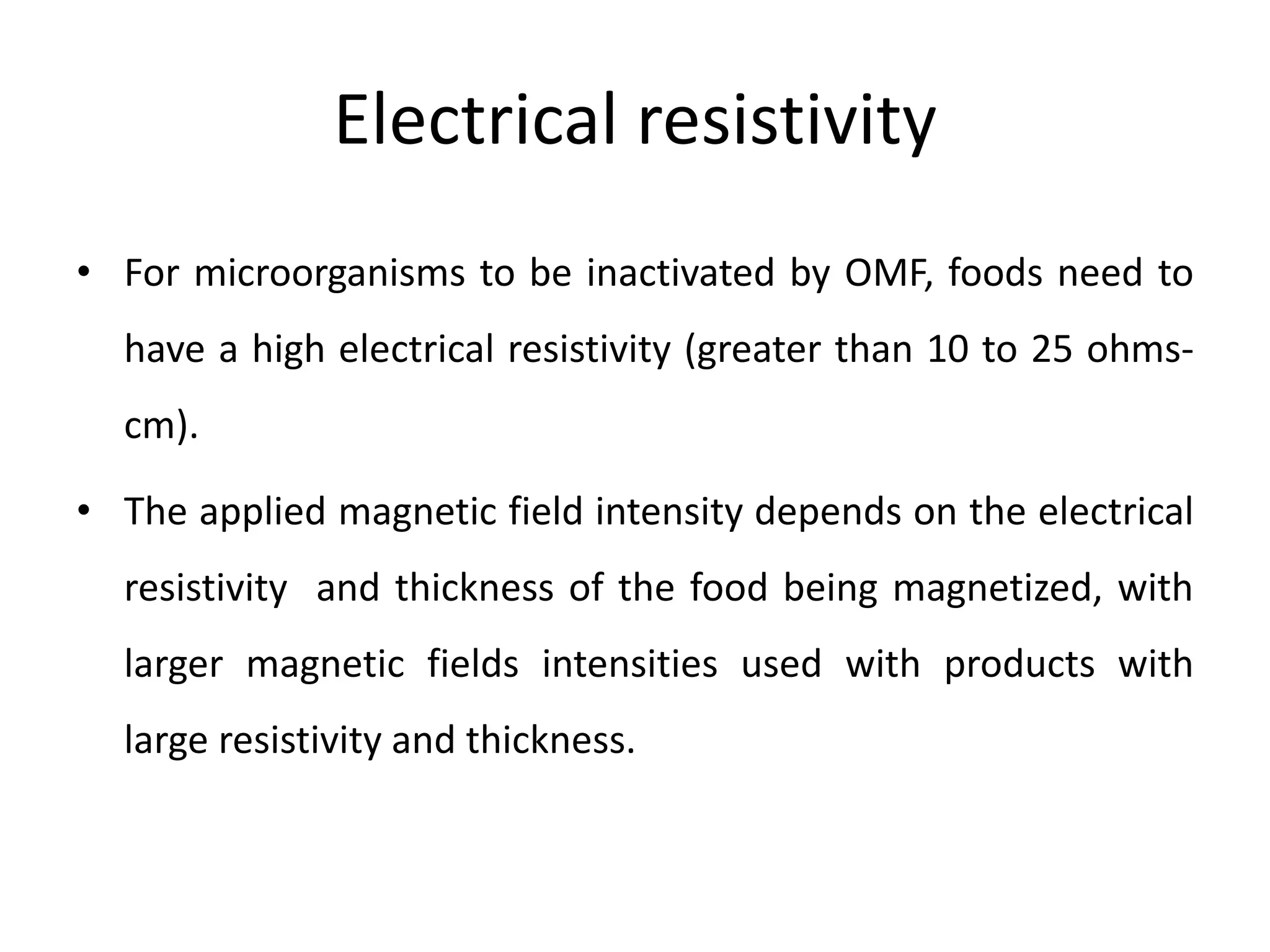 Oscillating magnetic field for food processing | PPTX