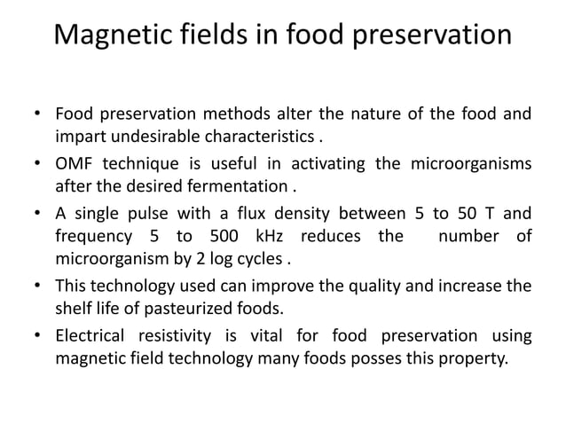 Oscillating magnetic field for food processing | PPTX | Physics | Science