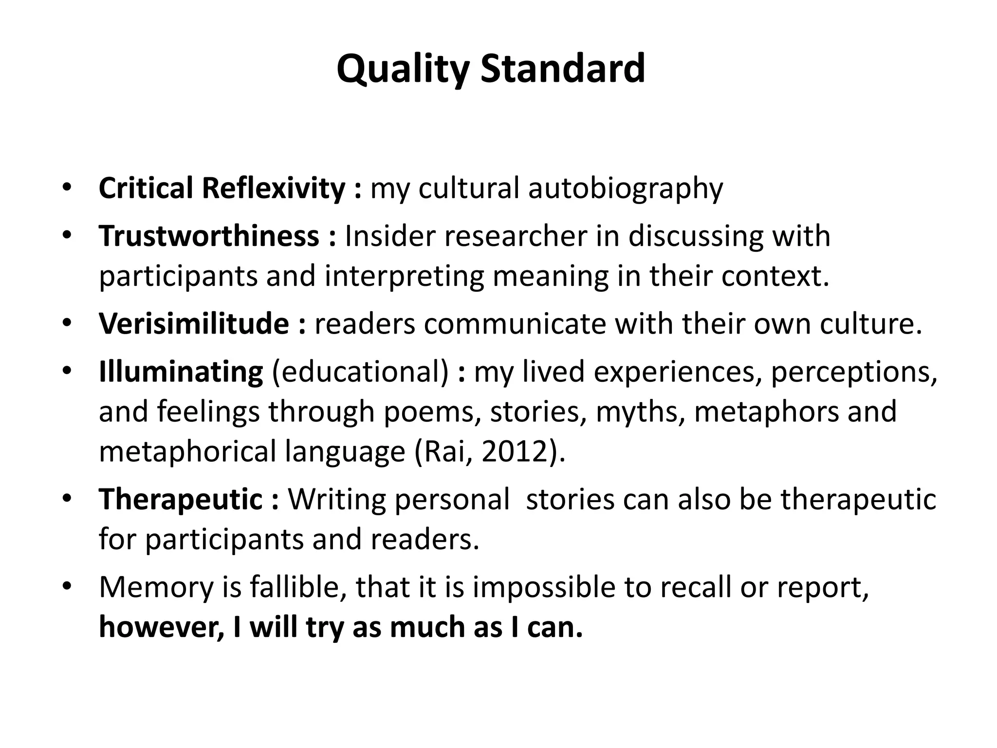 An auto/ethnography research proposal | PPTX