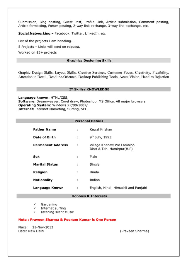 Praveen sharma's resume | PDF | Technology & Computing