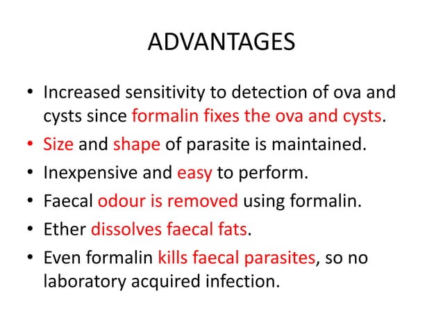 STOOL CONCENTRATION METHODS | PPTX | First Aid | Injuries