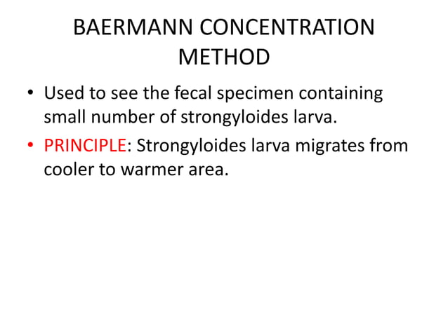 STOOL CONCENTRATION METHODS | PPTX | First Aid | Injuries