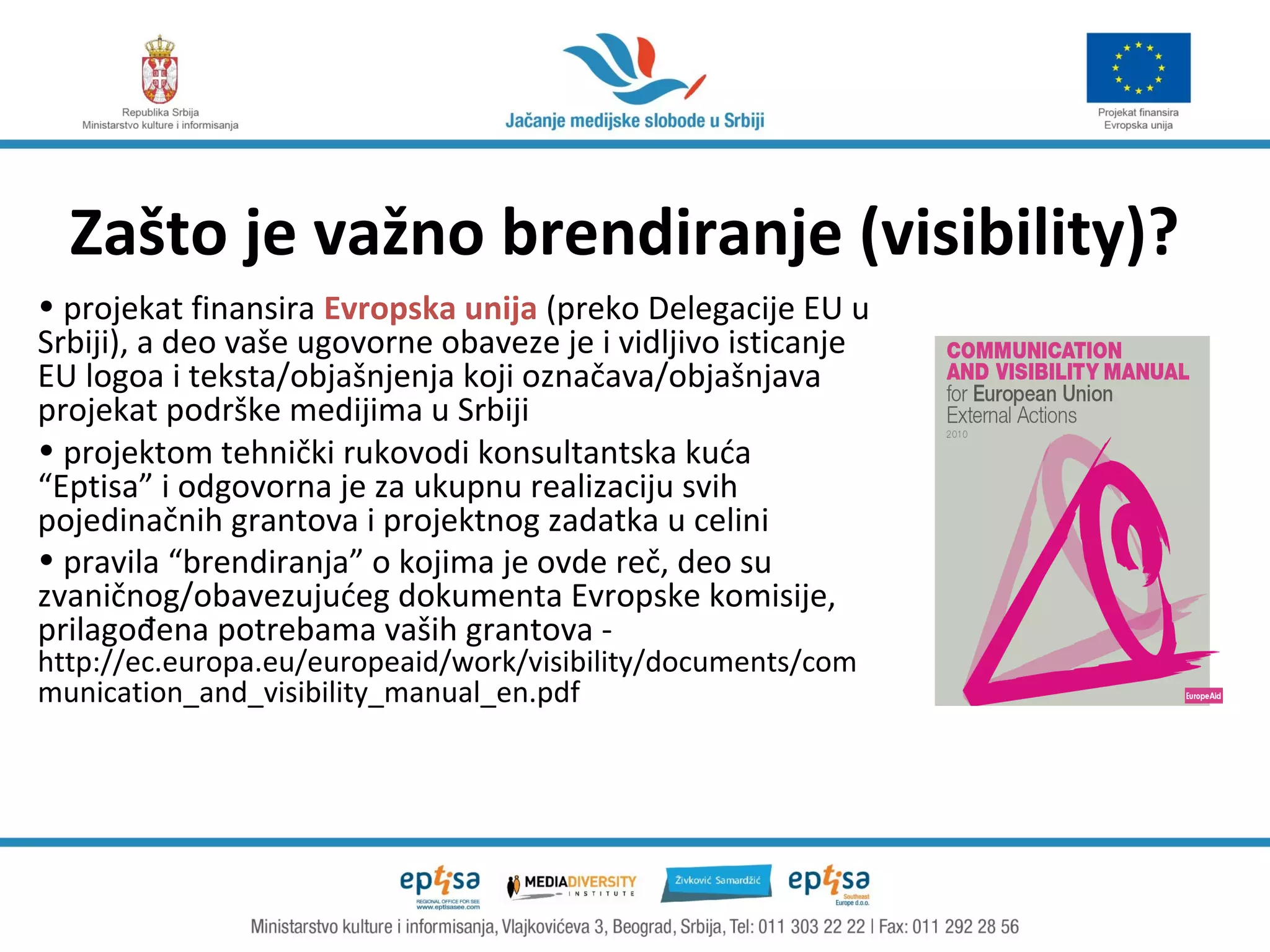 Pravila brendiranja-i-predstavljanja EU visibility | PPT