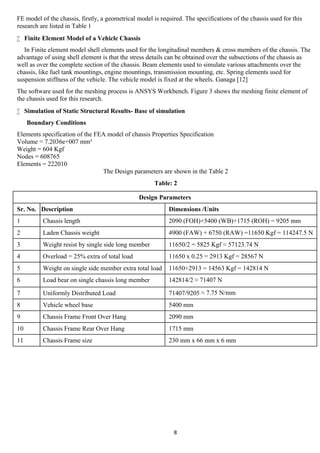 Trucks/Buses Chassis Static Structural Analysis with respect to ...