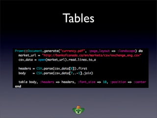 Prawn: Creating PDF in Ruby | PPT