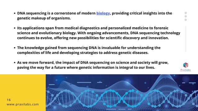 PraxiLabs- A Deep Dive into DNA Sequencing: Methods and Applications | PPT