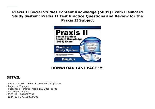 Praxis II Social Studies Content Knowledge (5081) Exam Flashcard Study ...